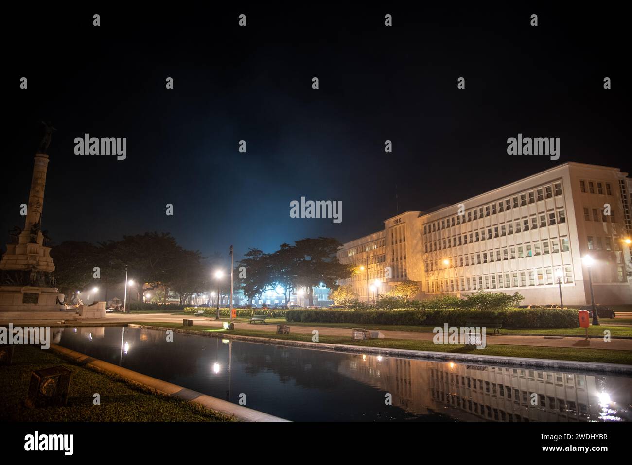 Night View of the Military Institute of Engineering (IME) in Praia ...