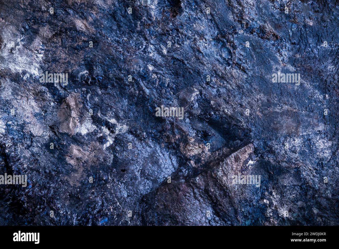blue covellite (covelline) from kennecott, alaska. macro photography detail texture background ...