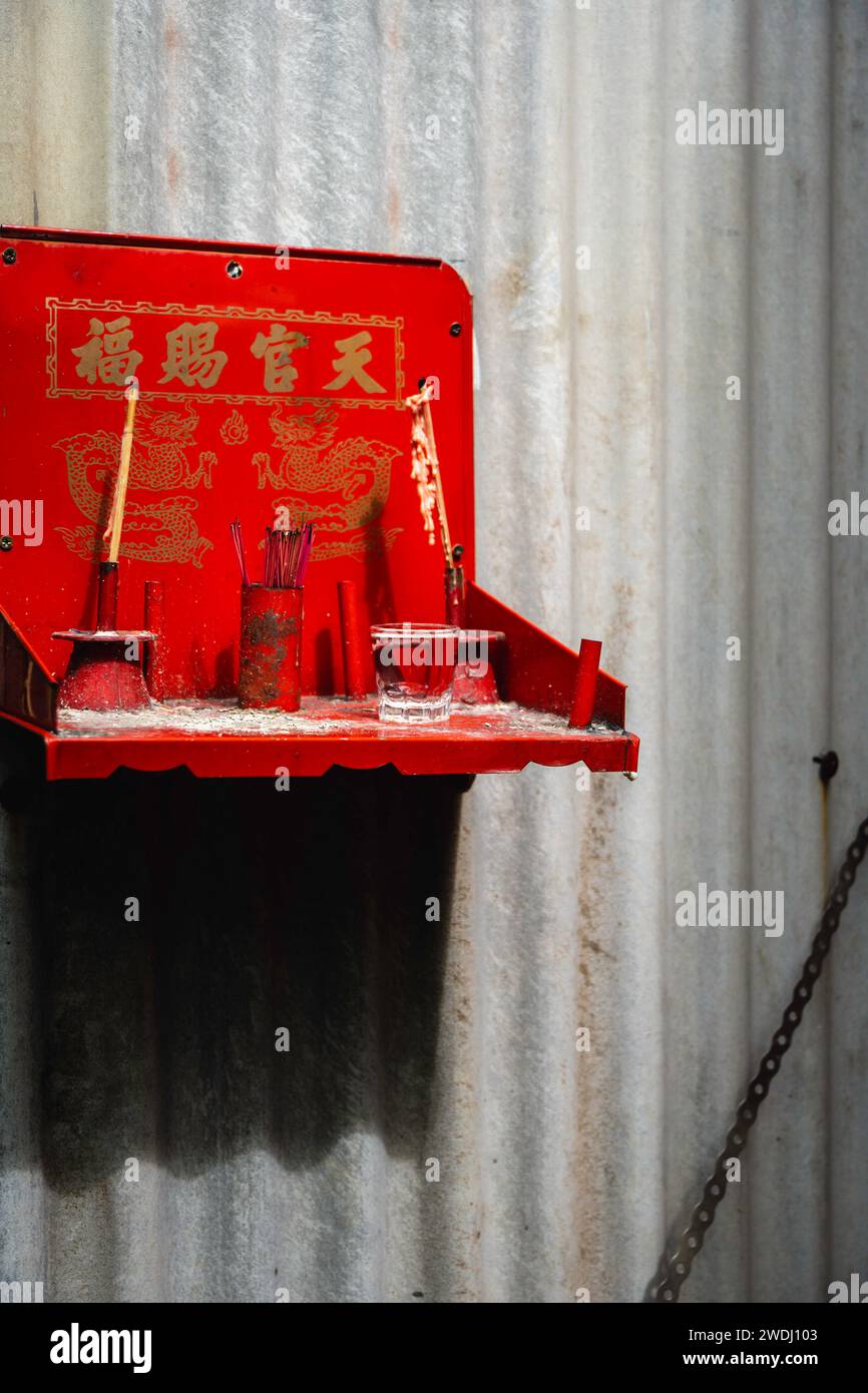 Penang, Malaysia. 17th Jan, 2024. A Chinese spirit house is seen on the ...