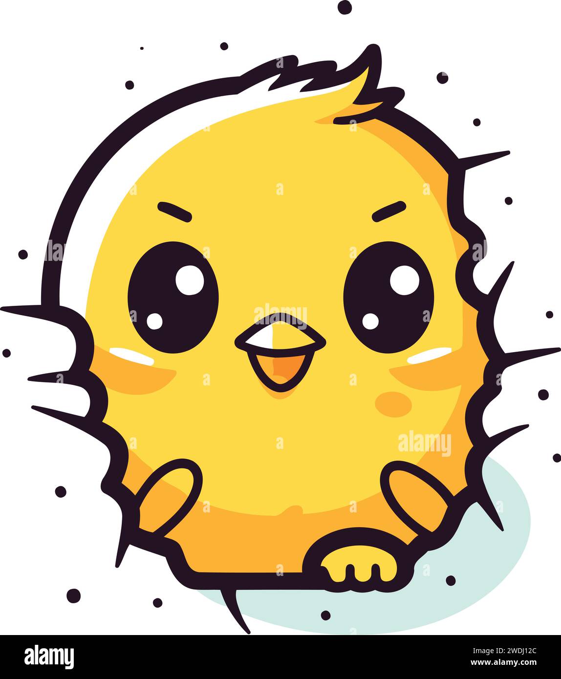 Cute little chicken. Vector illustration. Isolated on white background ...