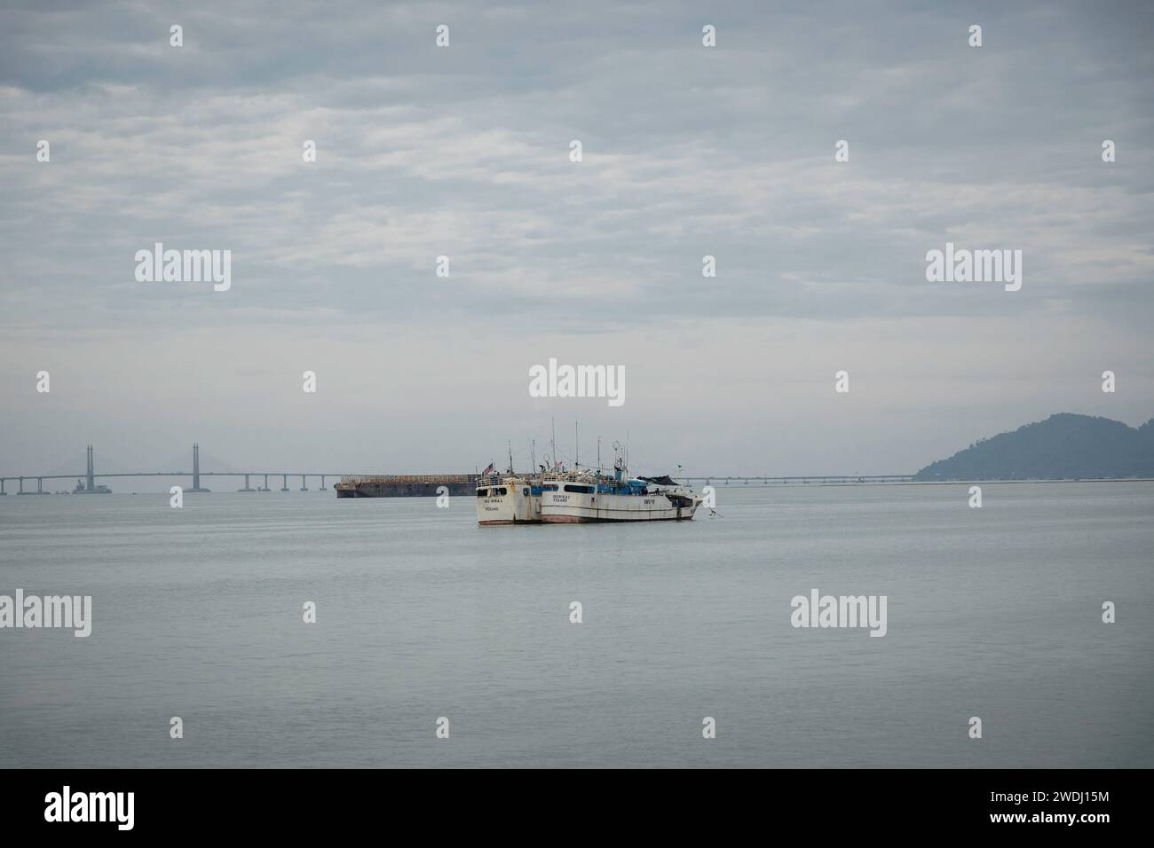 Penang, Malaysia. 17th Jan, 2024. General view of Penang Bridge, at ...