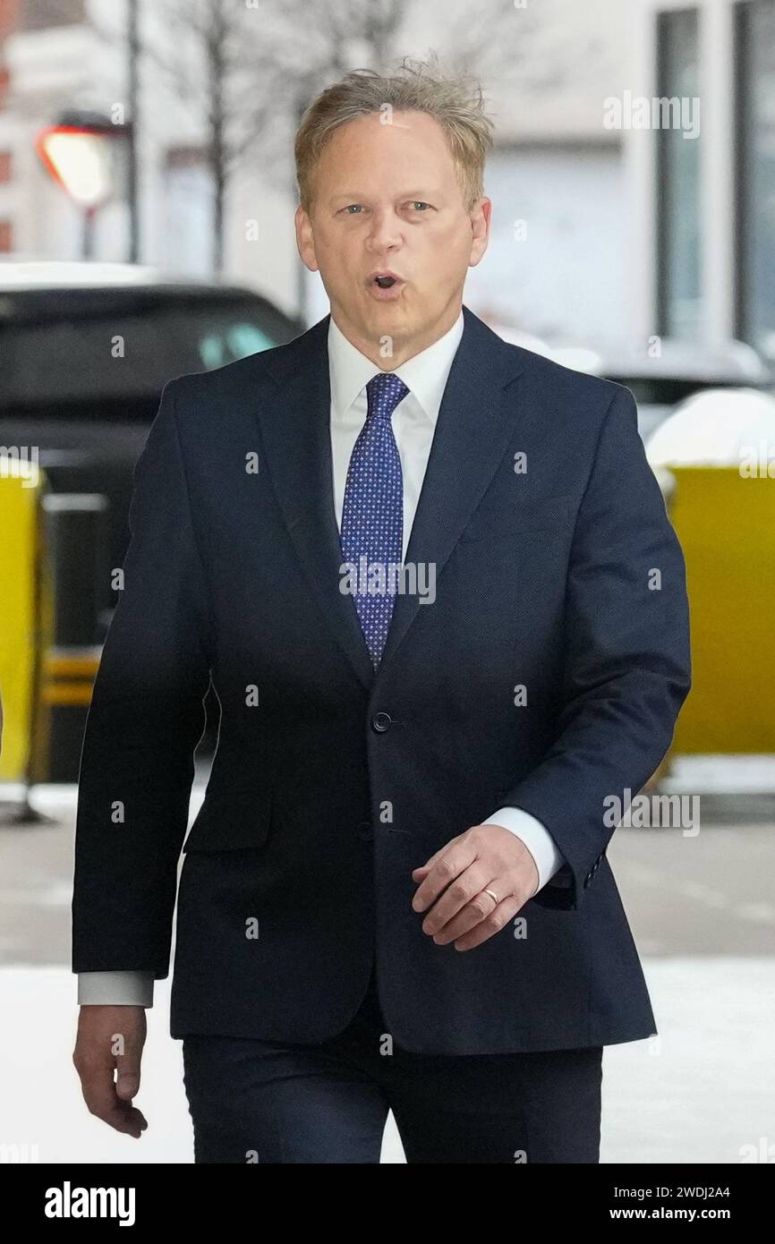 Defence Secretary Grant Shapps arrives at BBC Broadcasting House in ...