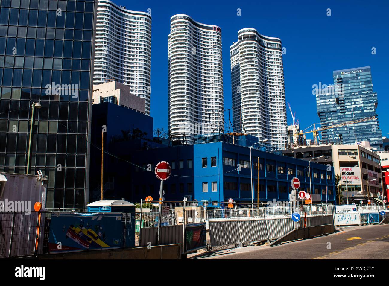 Tel Aviv, Israel - January 20, 2024 Urban landscape and architecture of ...