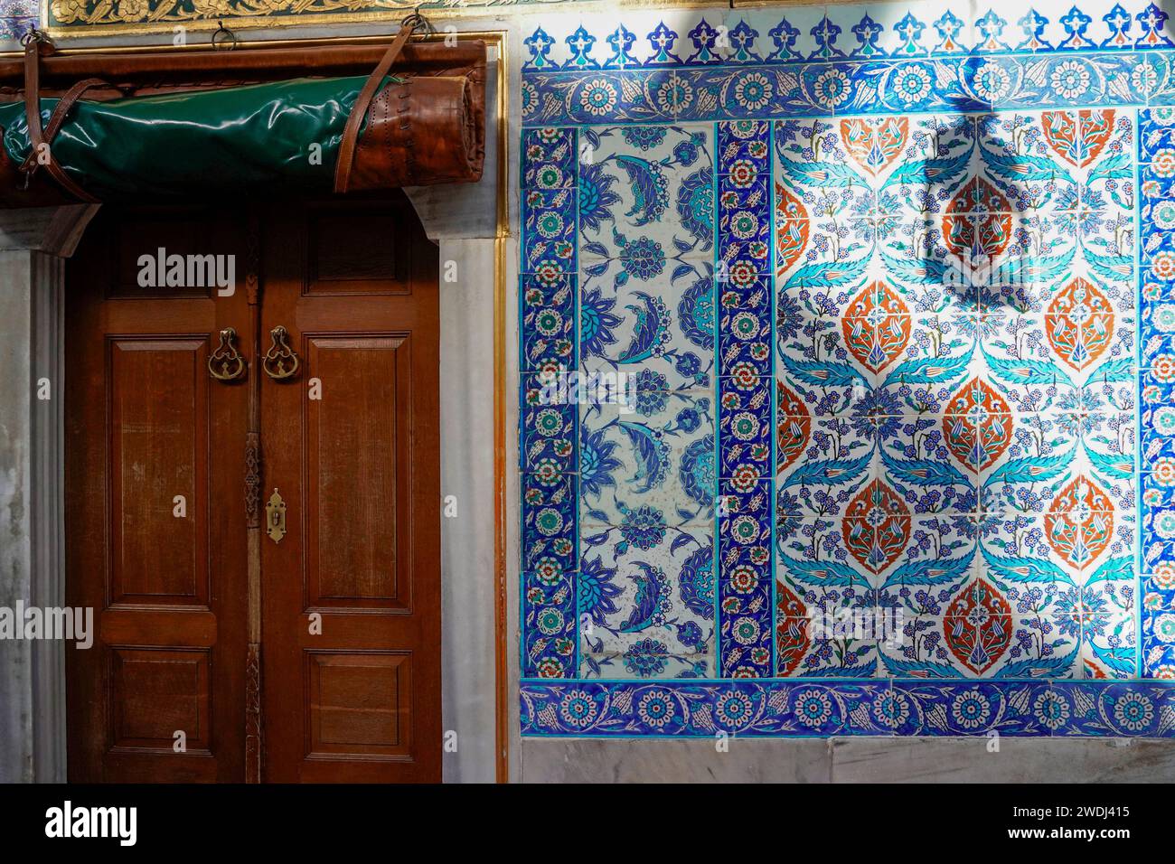 Detail of ceramic tile wall in Eyup Sultan Camii Mosque, Istanbul ...
