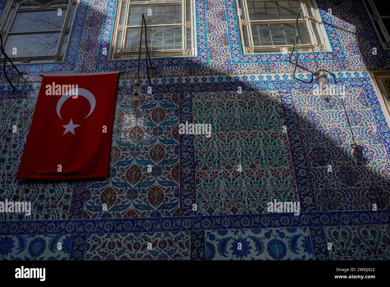 Detail of ceramic tile wall in Eyup Sultan Camii Mosque, Istanbul ...