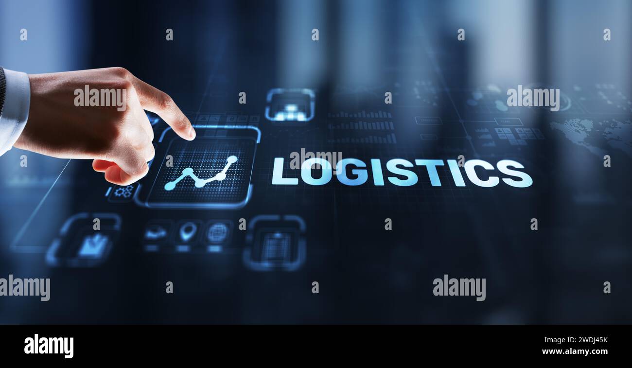 Logistic network distribution and transport concept. Goods delivery ...