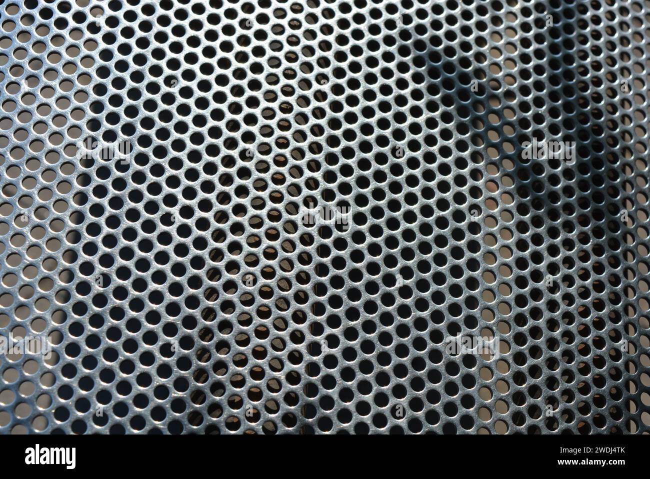 Metal mesh, background, with round identical holes, metal structure ...
