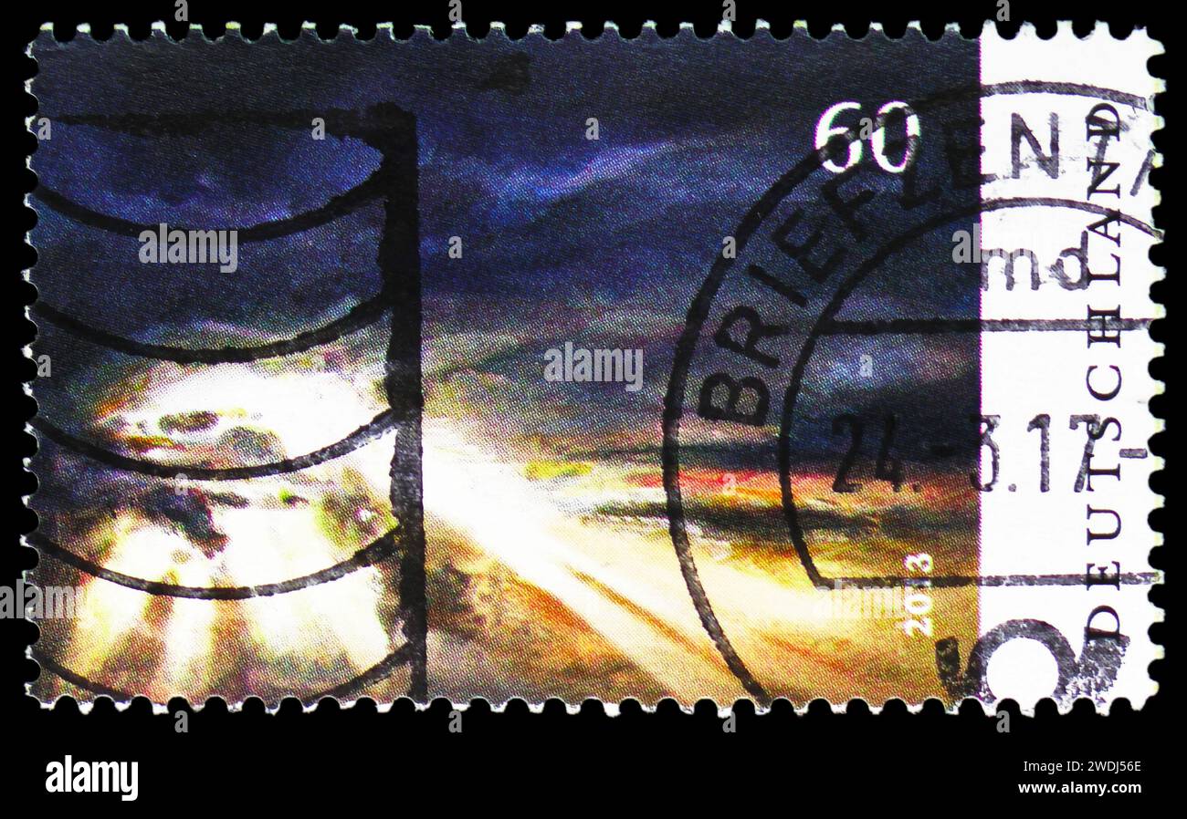 MOSCOW, RUSSIA - DECEMBER 23, 2023: Postage stamp printed in Germany ...
