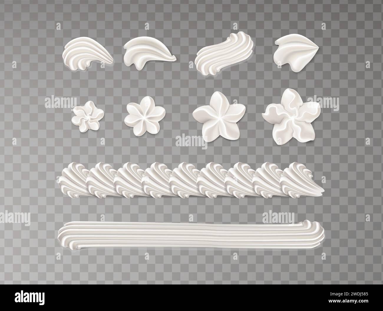 3d realistic vector icon set. Baker cream. Collection of whip cream ...