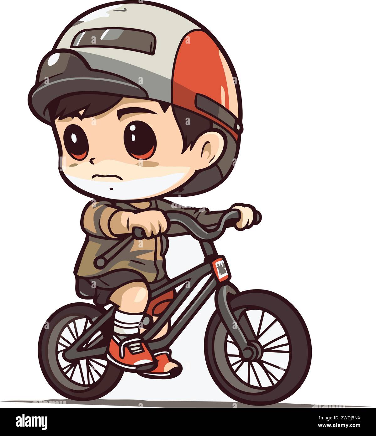 Boy riding bicycle cartoon character hi-res stock photography and ...