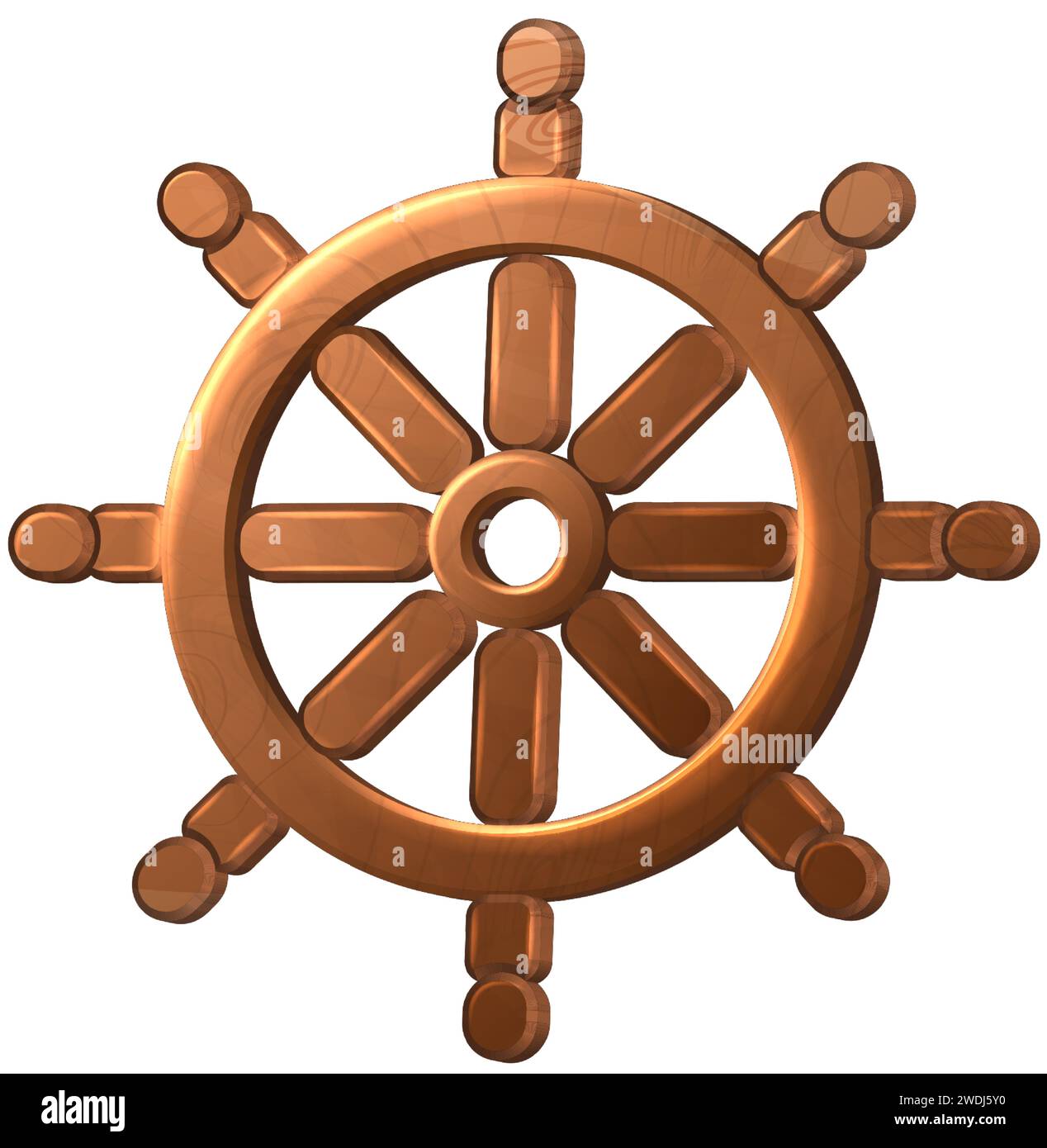 cartoon style icon illustration. Ship steering wheel. Isolated on white ...
