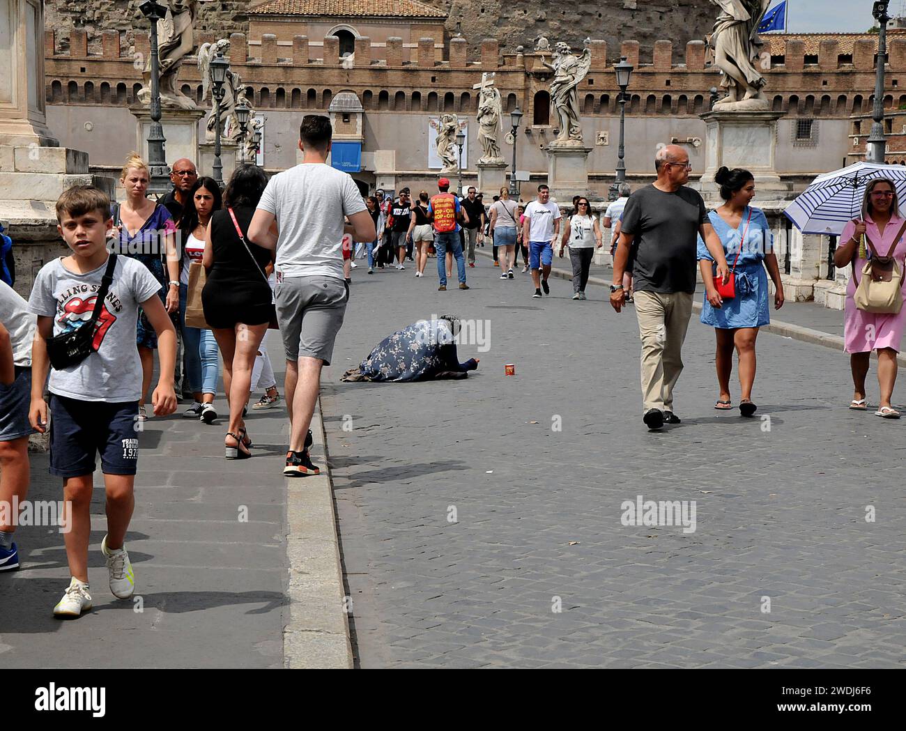 Rome / Italy 15.July 2019/ Life of people of Rome and tourists and ...