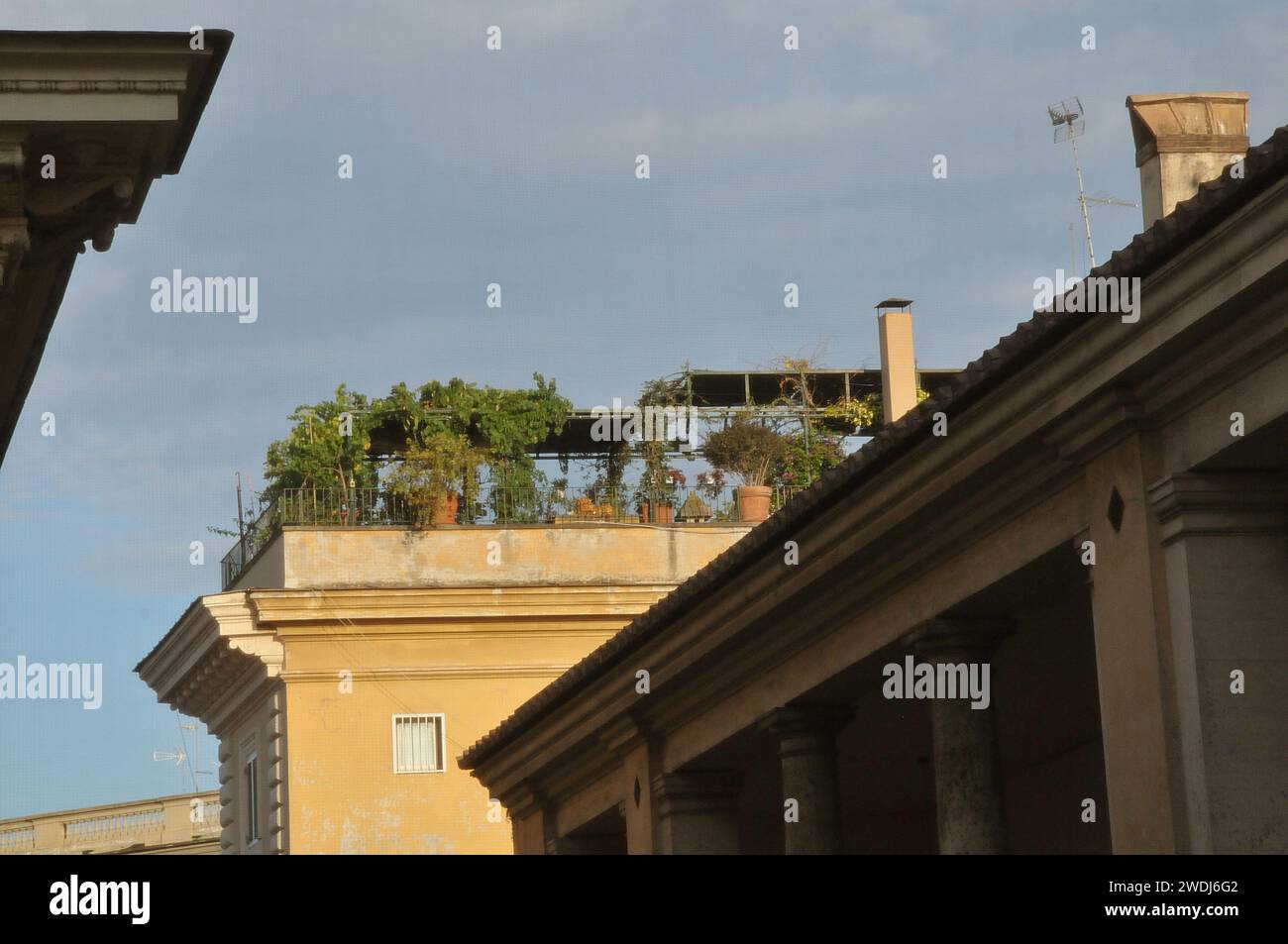 Rome / Italy 16.July 2019/Rome street and roof garden view from room in ...