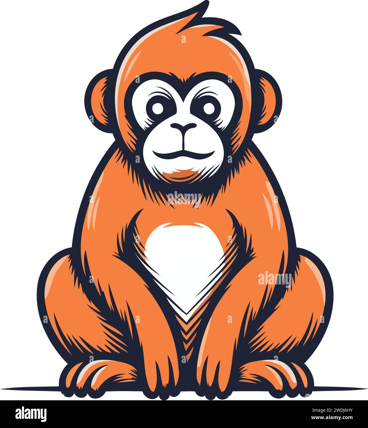 Monkey vector illustration. Isolated on white background. Vector ...