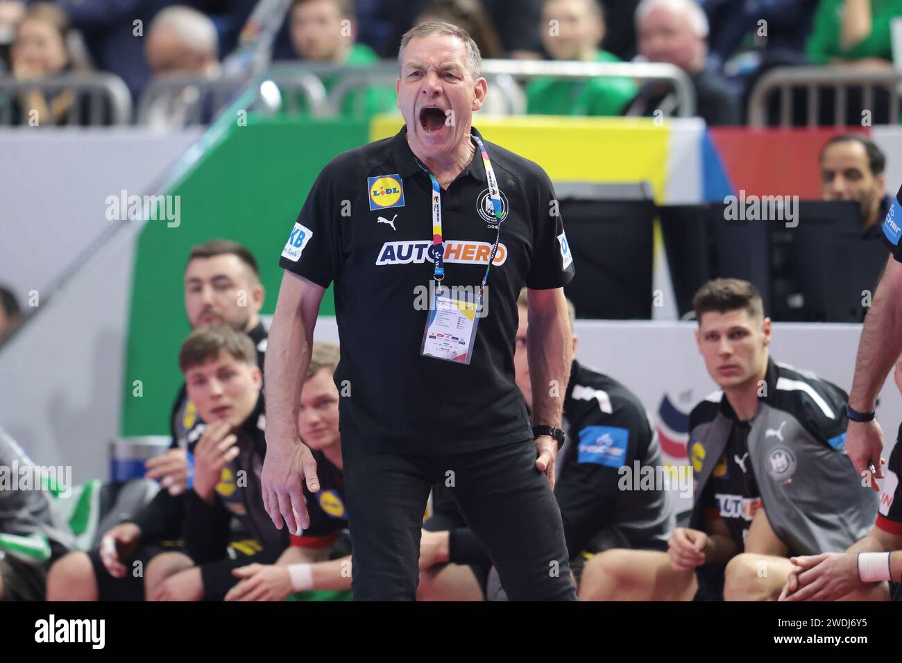 Coach Alfred Gislason of Germany during the Men's EHF Euro 2024, Main ...