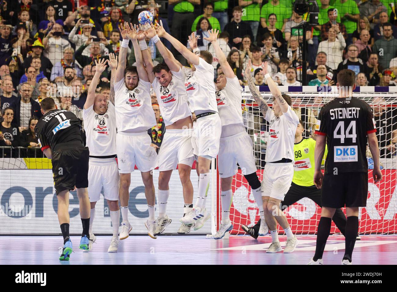 Sebastian Heymann of Germany against the Austria's wall during the Men ...