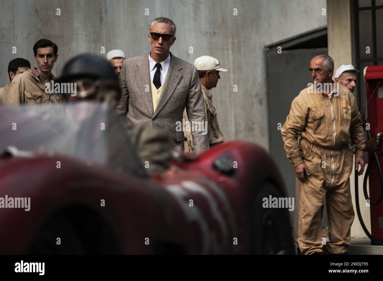 ADAM DRIVER in FERRARI (2023), directed by MICHAEL MANN. Credit ...