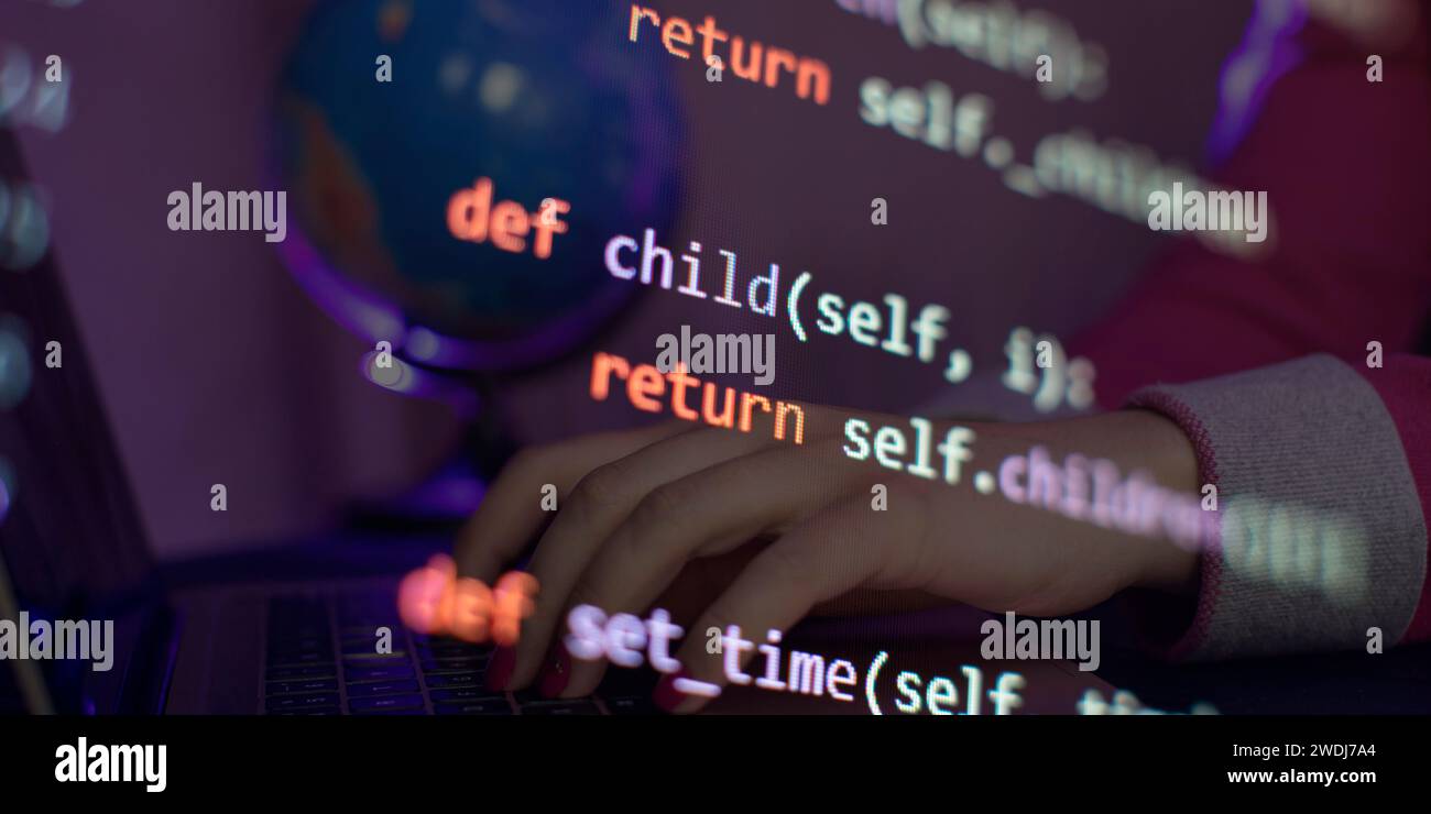 Seo Optimization Modern Tech Php Syntax Highlighted Writing Programming Functions On Laptop