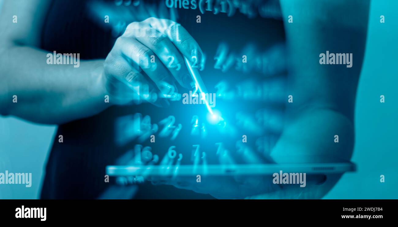 Running Computer Data Programming Coding Script Text On Screen Notebook Closeup Photo Stock