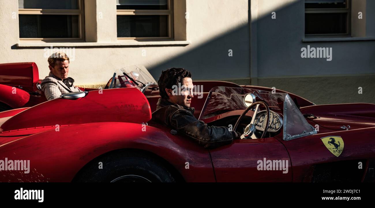 GABRIEL LEONE in FERRARI (2023), directed by MICHAEL MANN. Credit: Forward Pass / Album Stock ...