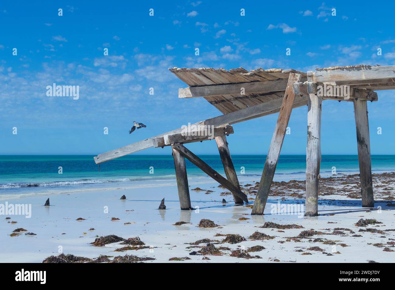 The historic Old Jetty at Eucla is a popular tourist attraction in the ...