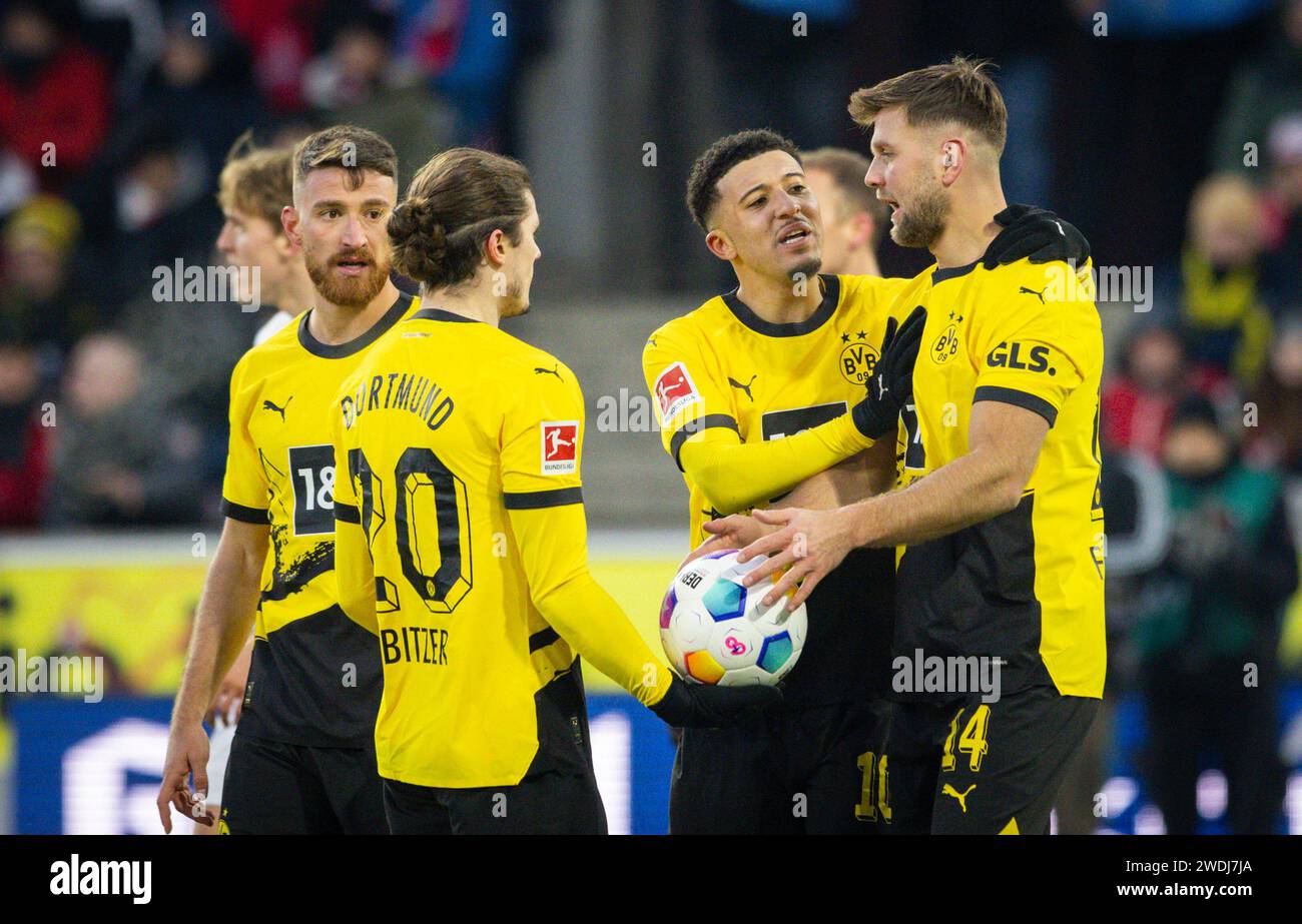 Cologne, Germany. 20th Jan 2024. Marcel Sabitzer (BVB), Jadon Sancho ...