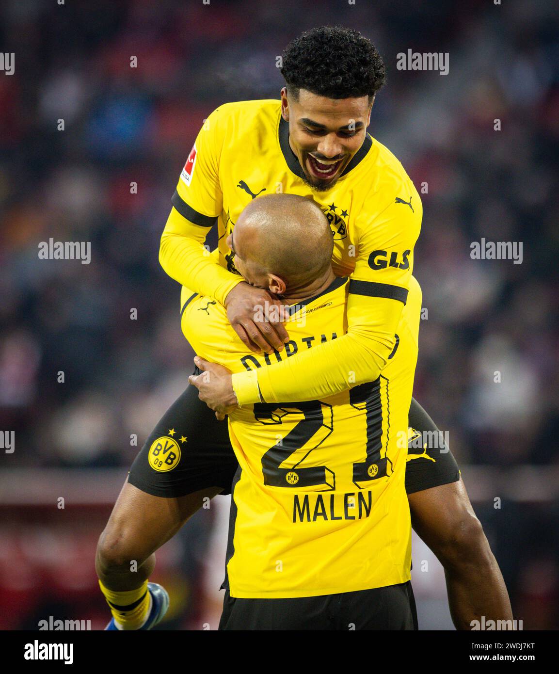 Cologne, Germany. 20th Jan 2024. Torjubel: Donyell Malen (BVB) Ian ...