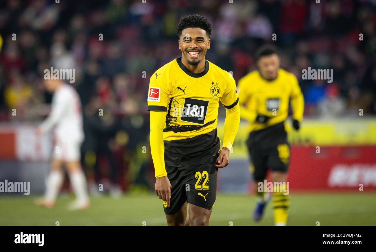 Cologne, Germany. 20th Jan 2024. Torjubel: Ian Maatsen (BVB) 1. FC Köln - Borussia Dortmund 20. ...