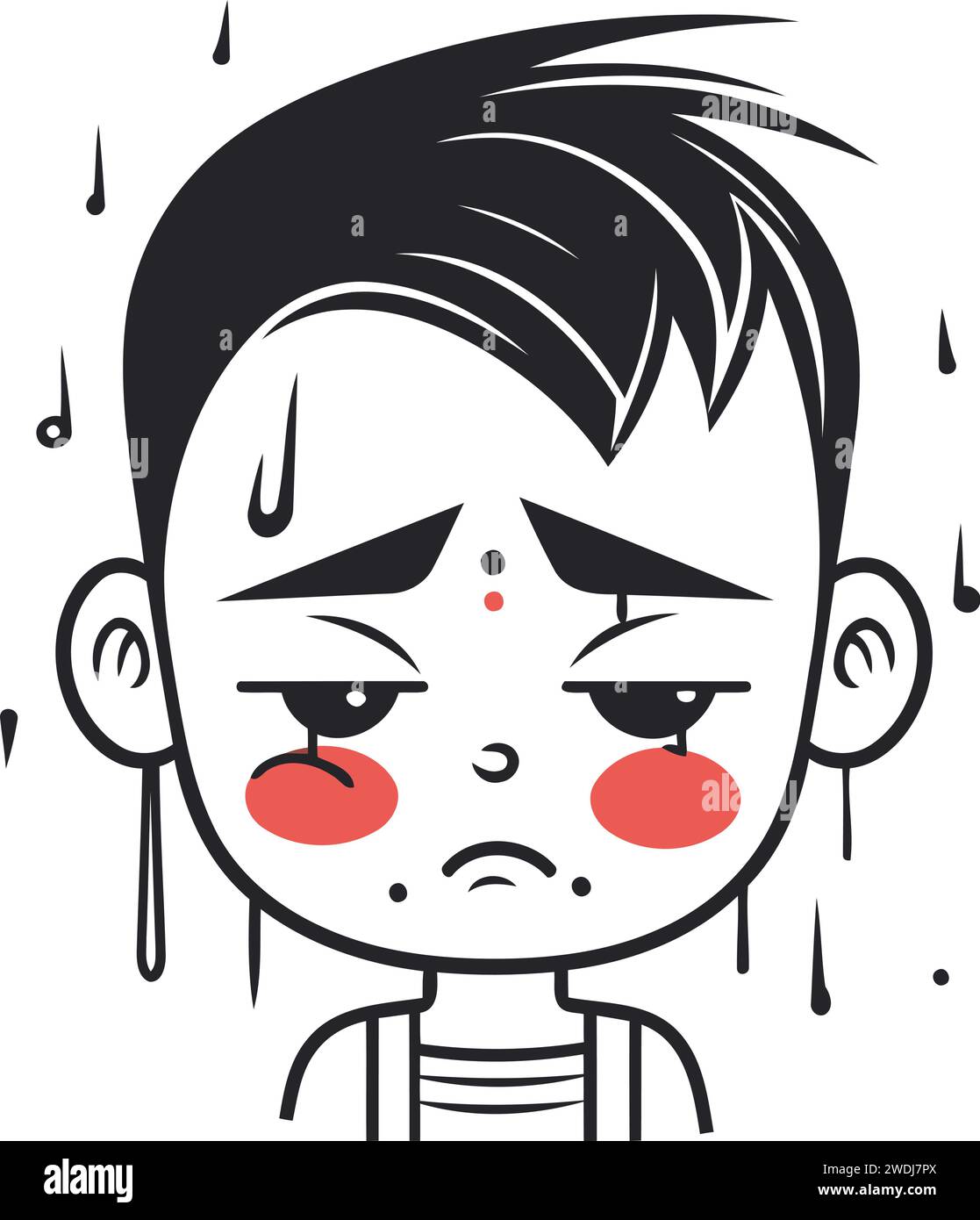 Crying emoji outline hi-res stock photography and images - Alamy