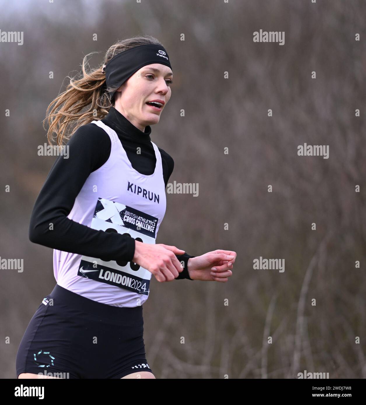 Hampstead, England. 20 January, 2024. Abbie Donnelly on her way to ...