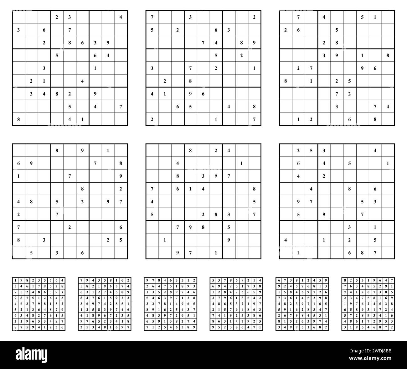 Sudoku Game Set With Answers Stock Vector Image And Art Alamy