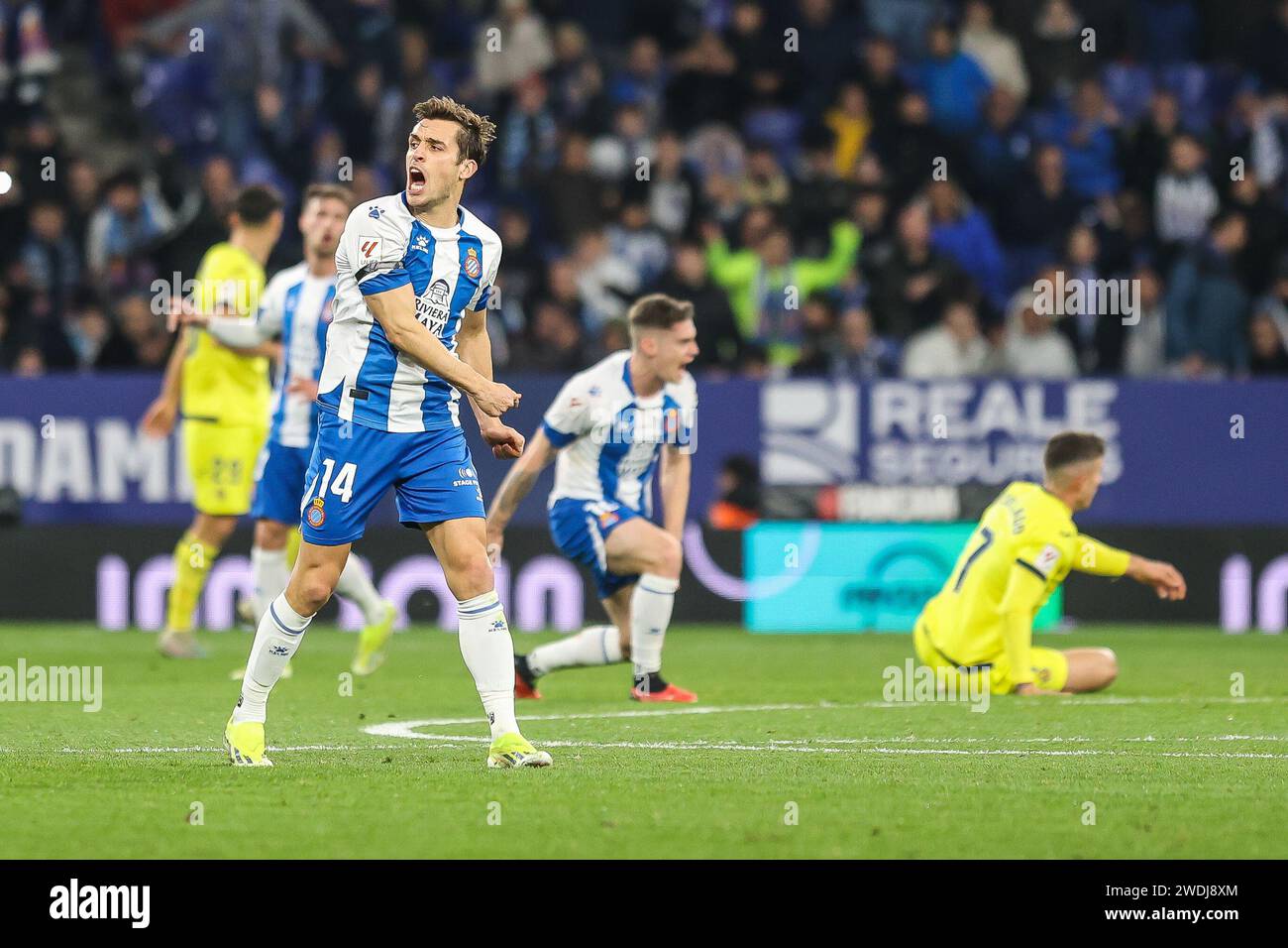 Barcelona, Spain. 20th, January 2024. Brian Olivan (14) of Espanyol ...