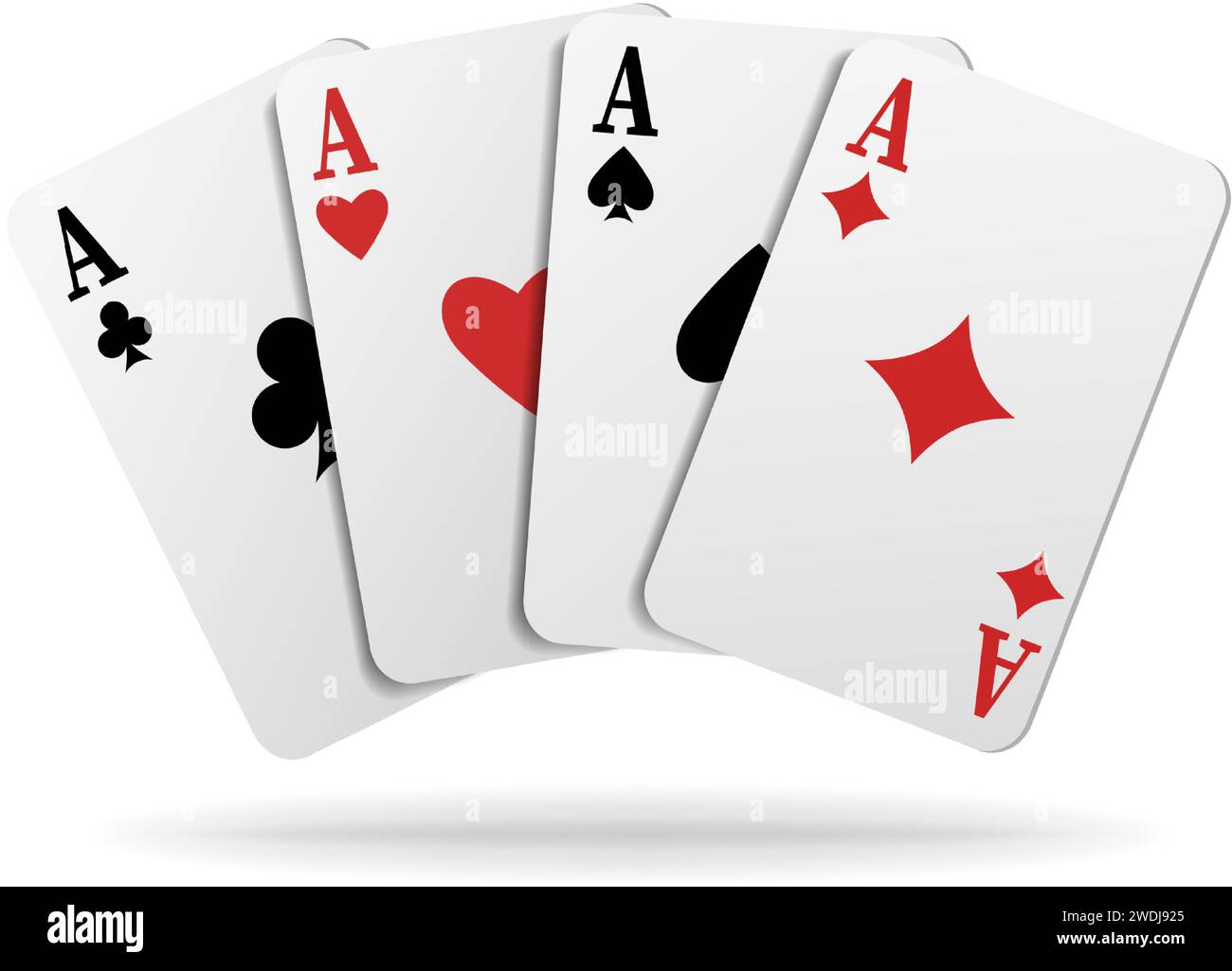 realistic vector icon set of ace playing cards. isolated on white ...
