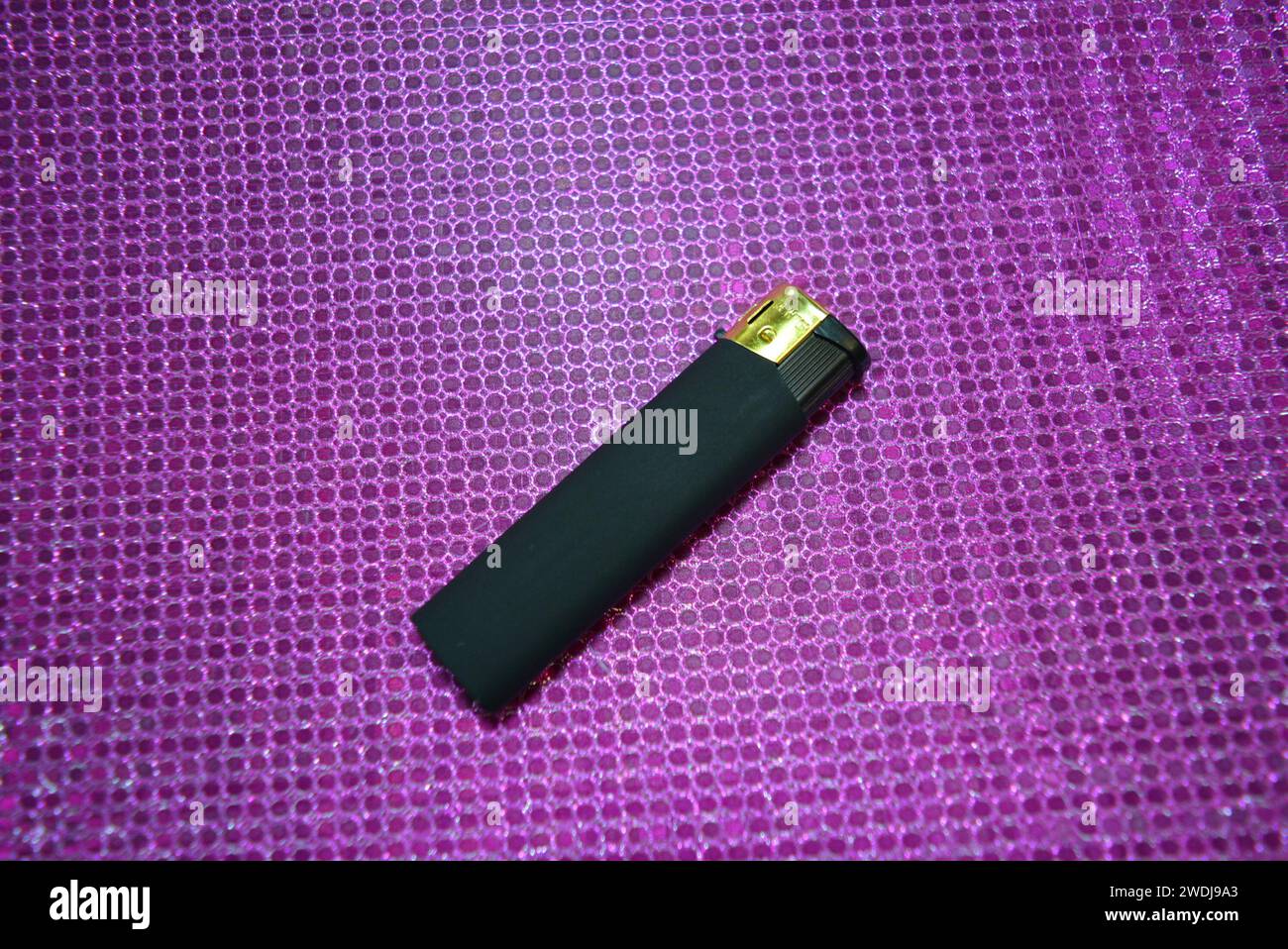 Green slide of colored tablets, on pink reflective background Stock ...
