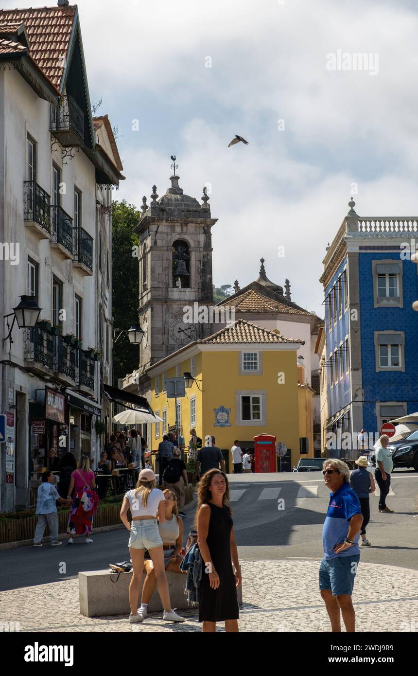 Sintra, Portugal - September 14, 2023. Building at historical city ...
