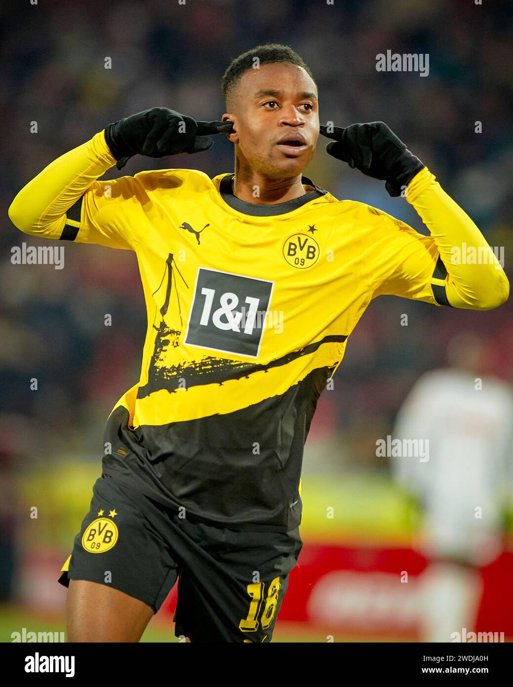 COLOGNE, GERMANY - 20 JANUARY, 2024: Youssoufa Moukoko, The football ...