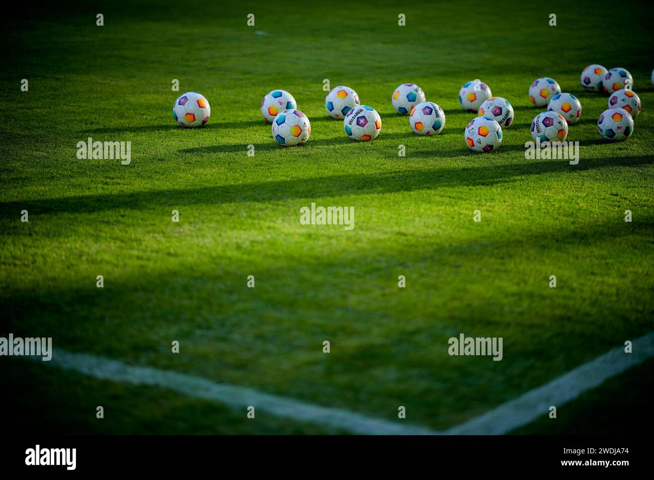 COLOGNE, GERMANY - 20 JANUARY, 2024: Select balls. The football match ...