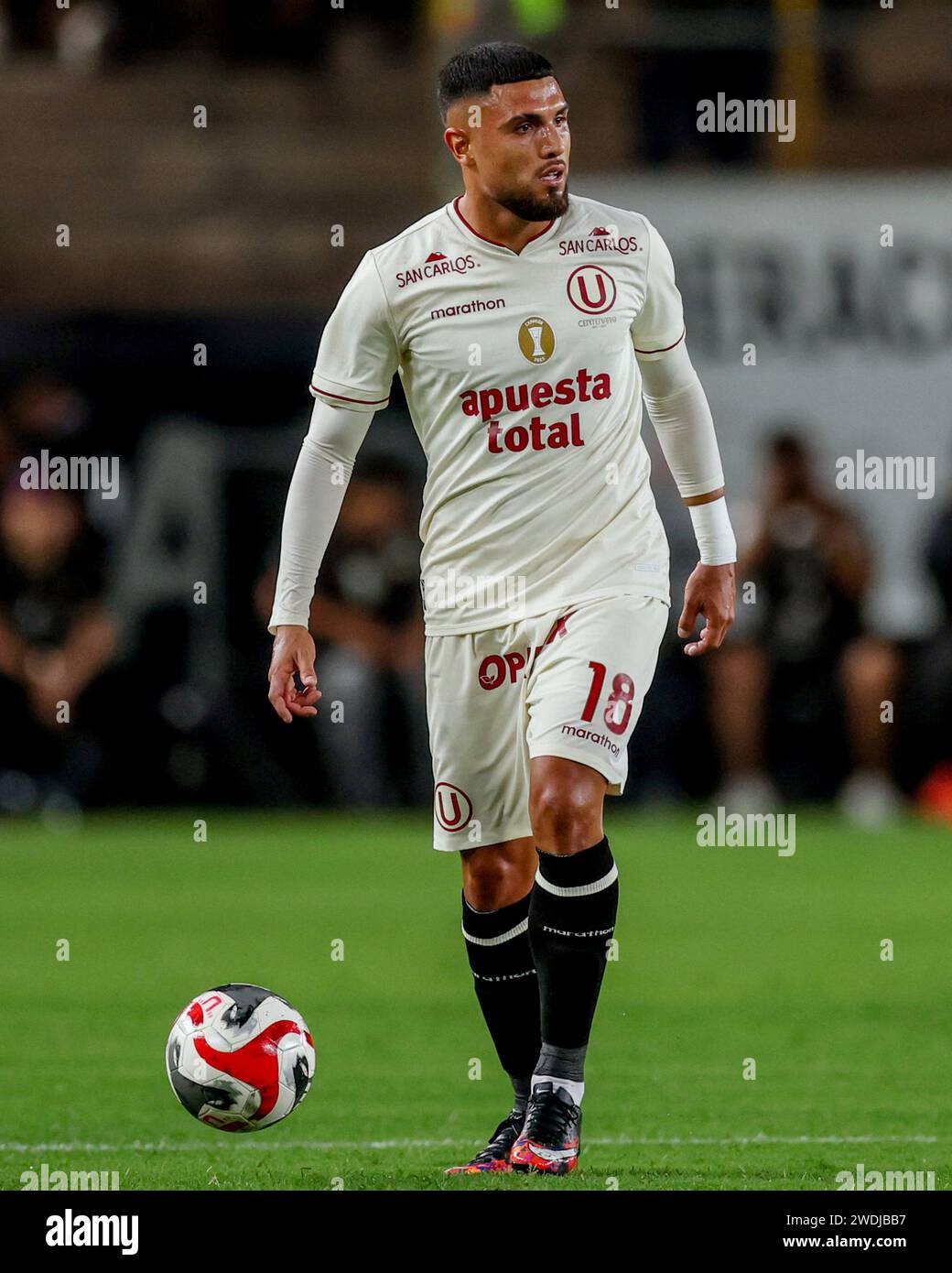Lima, Peru. 20th Jan, 2024. Rodrigo Urena of Universitario de Deportes ...