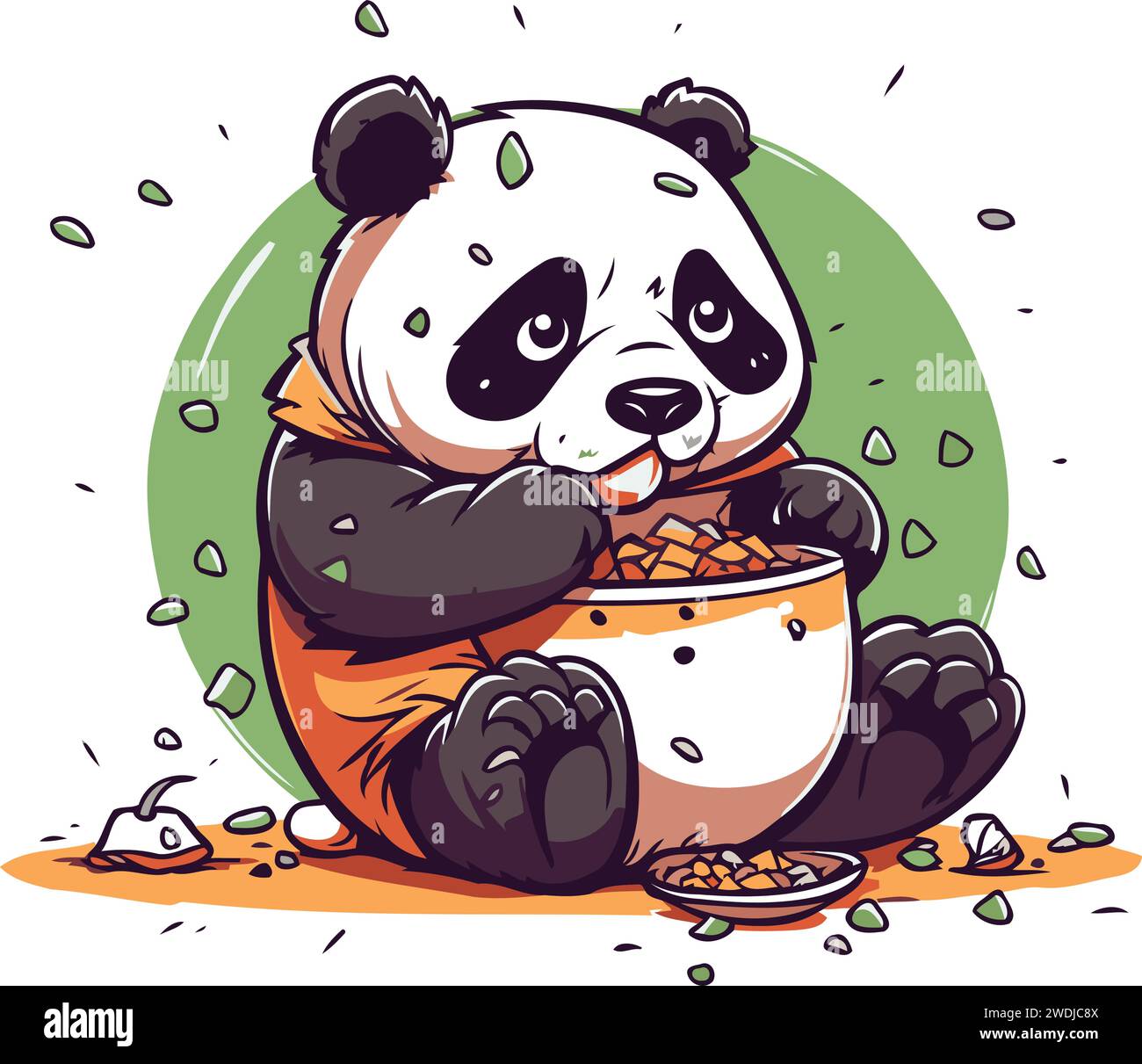 Panda bowl Stock Vector Images - Alamy