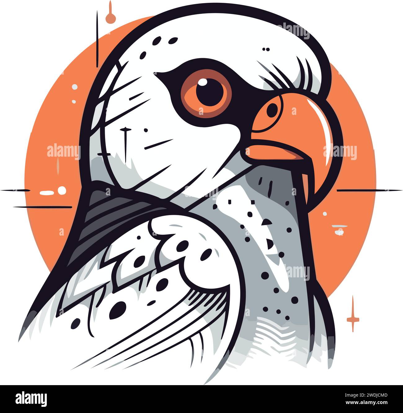 Face face peregrine falcon Stock Vector Images - Alamy