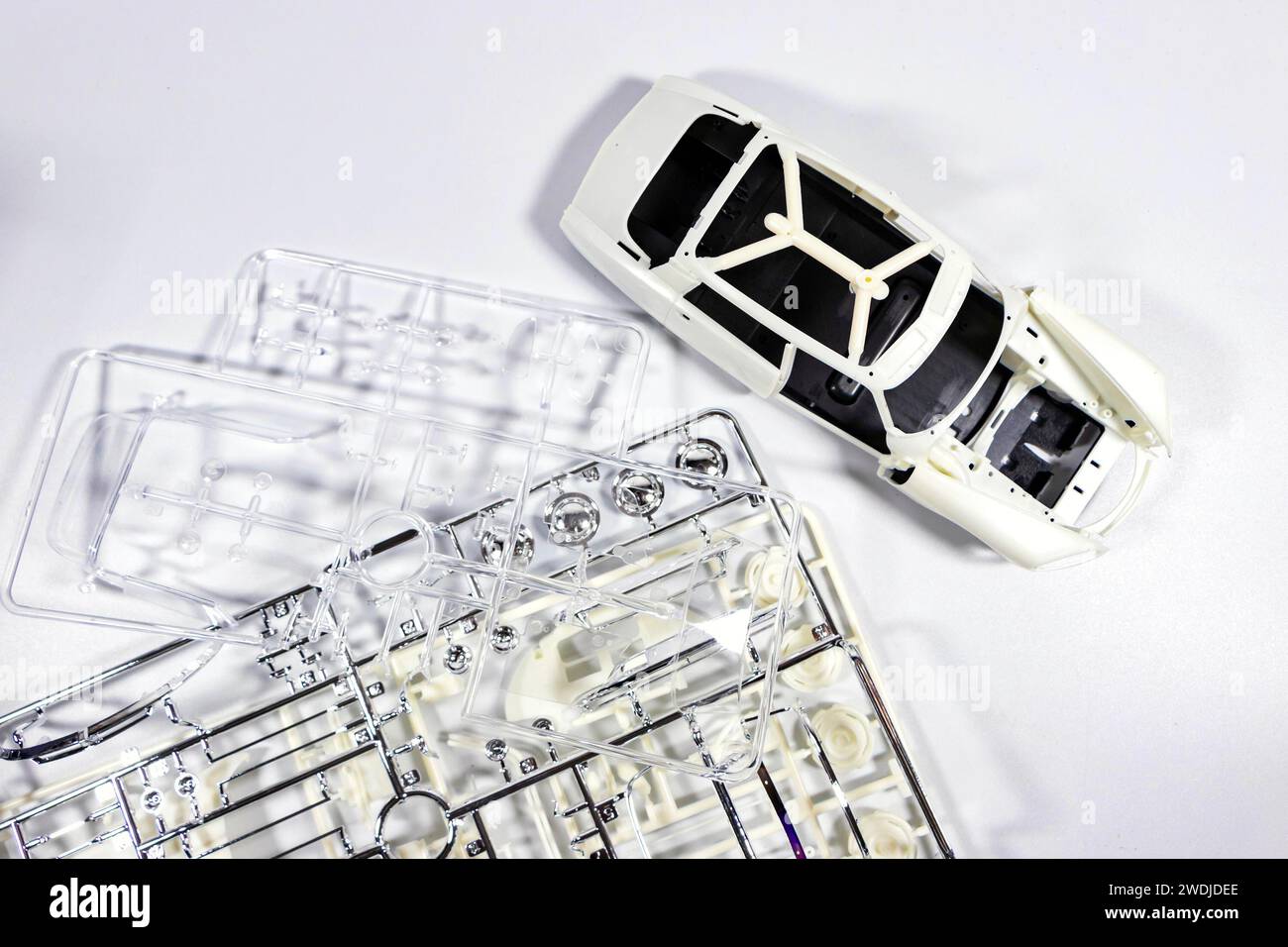 plastic model construction kit parts of part assembled classic car ...