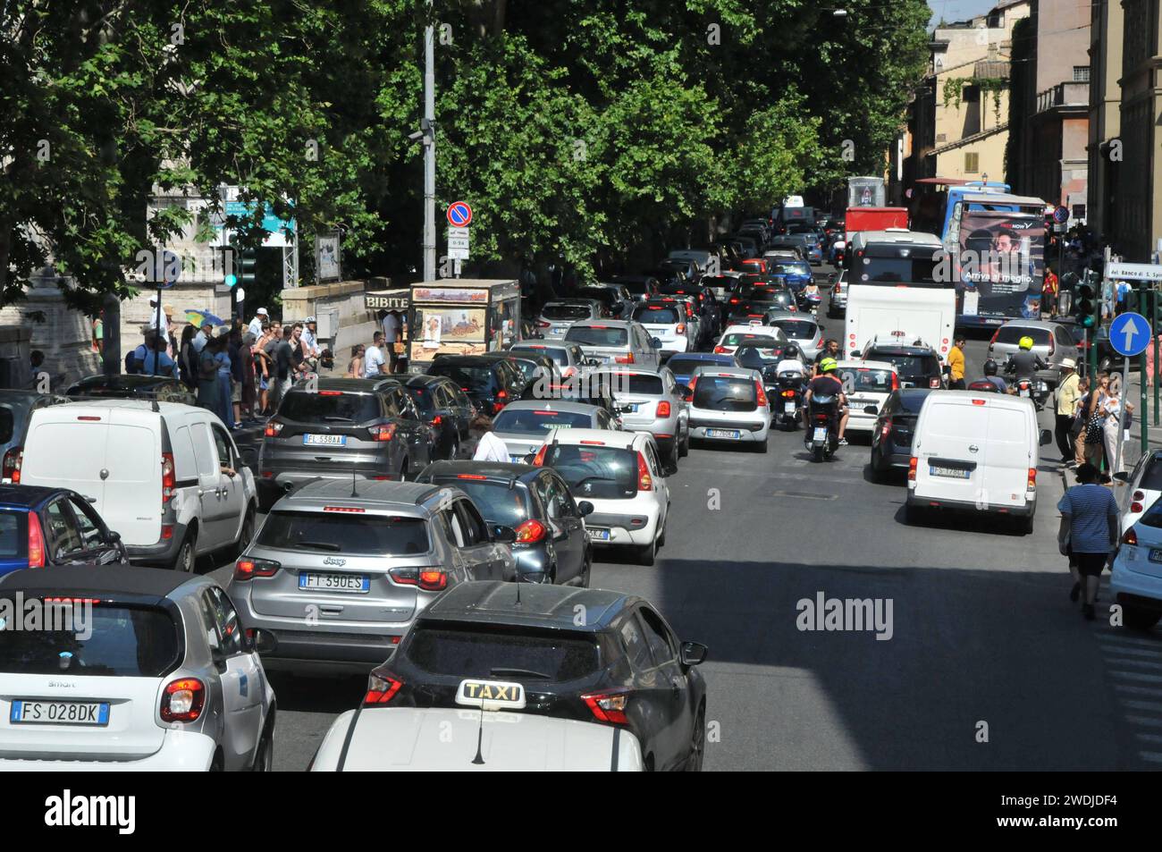 Rome / Italy 17.July 2019/ Traffic choas most the scooter driver drive ...
