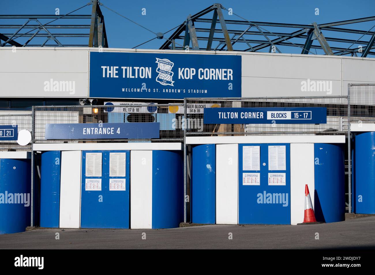 St Andrew`s Stadium turnstiles, Bordesley Green, Birmingham, UK Stock ...