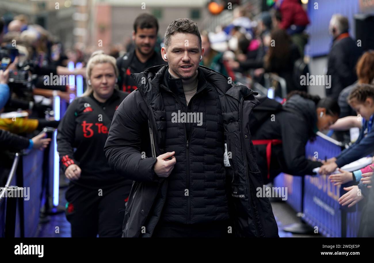 Manchester United manager Marc Skinner arriving before the Barclays ...