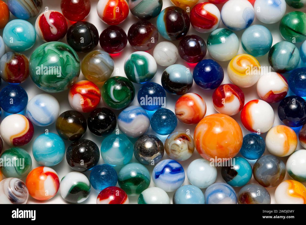 A collection of colorful glass marbles Stock Photo - Alamy