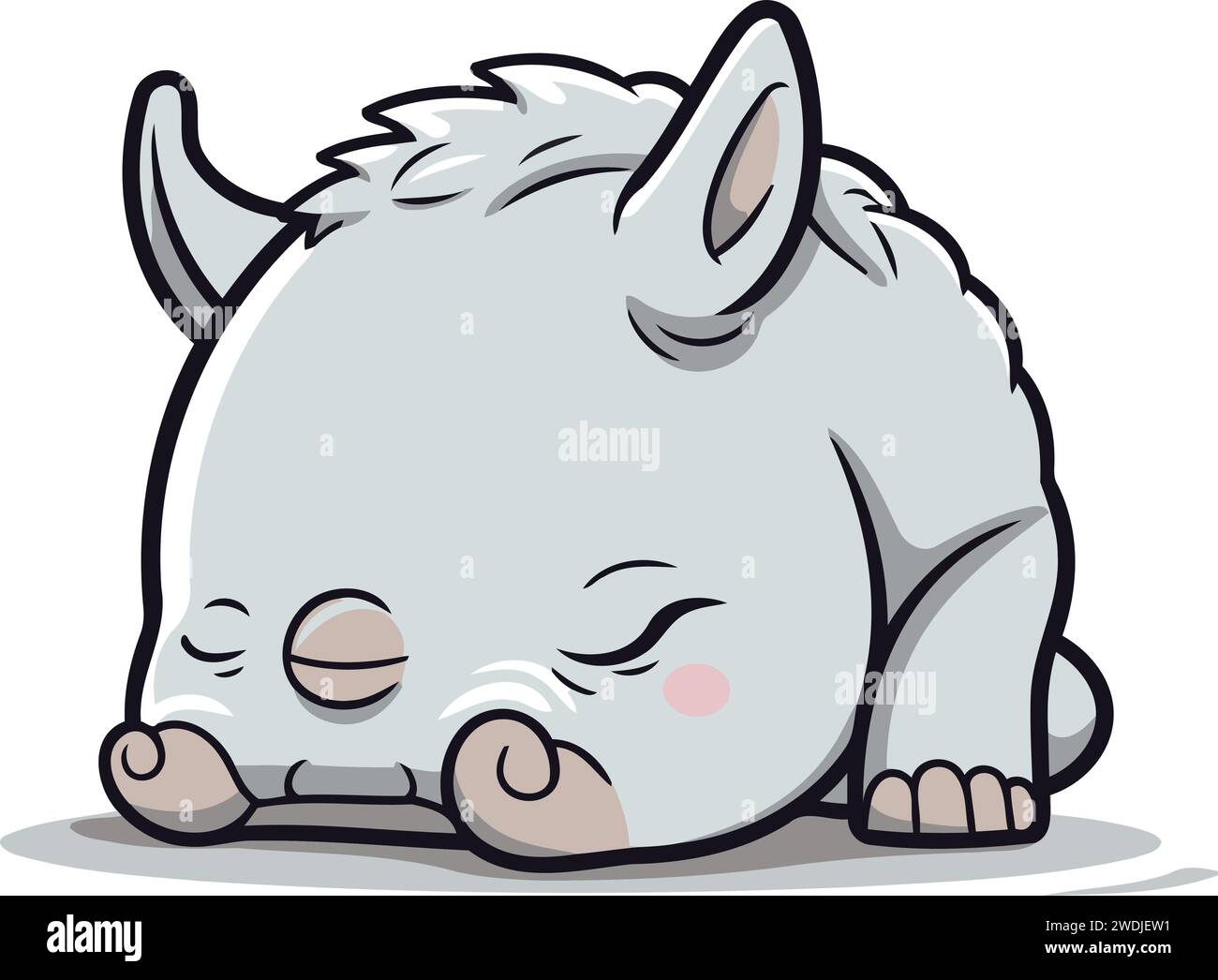 White rhino sleeping Stock Vector Images - Alamy