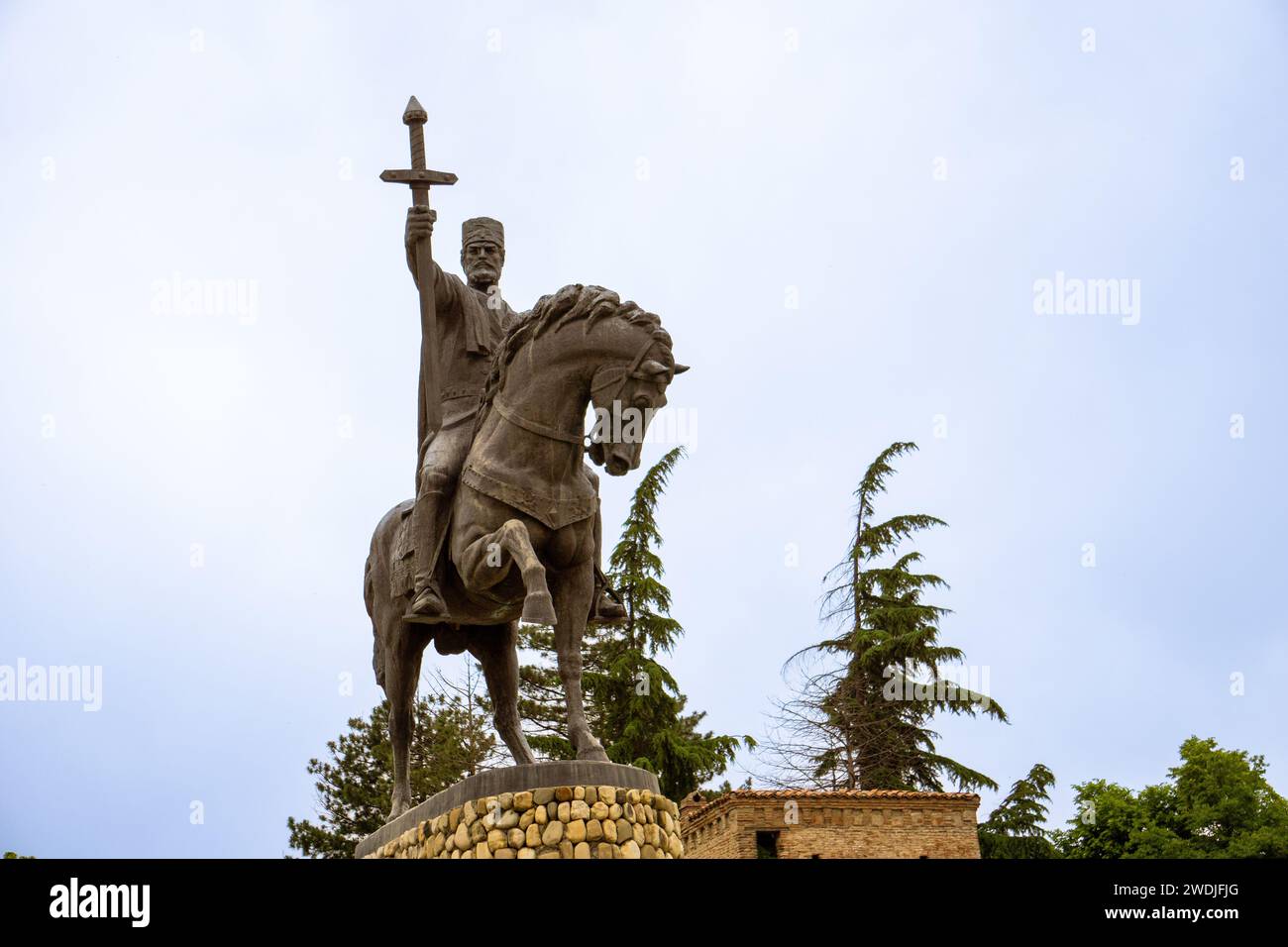 statue of a knight or king. Riding a horse Stock Photo - Alamy