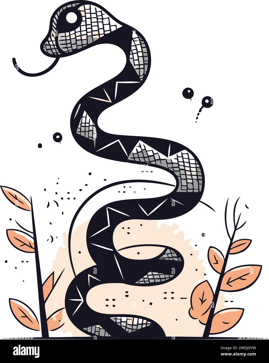 Cute hand drawn snake Stock Vector Images - Alamy