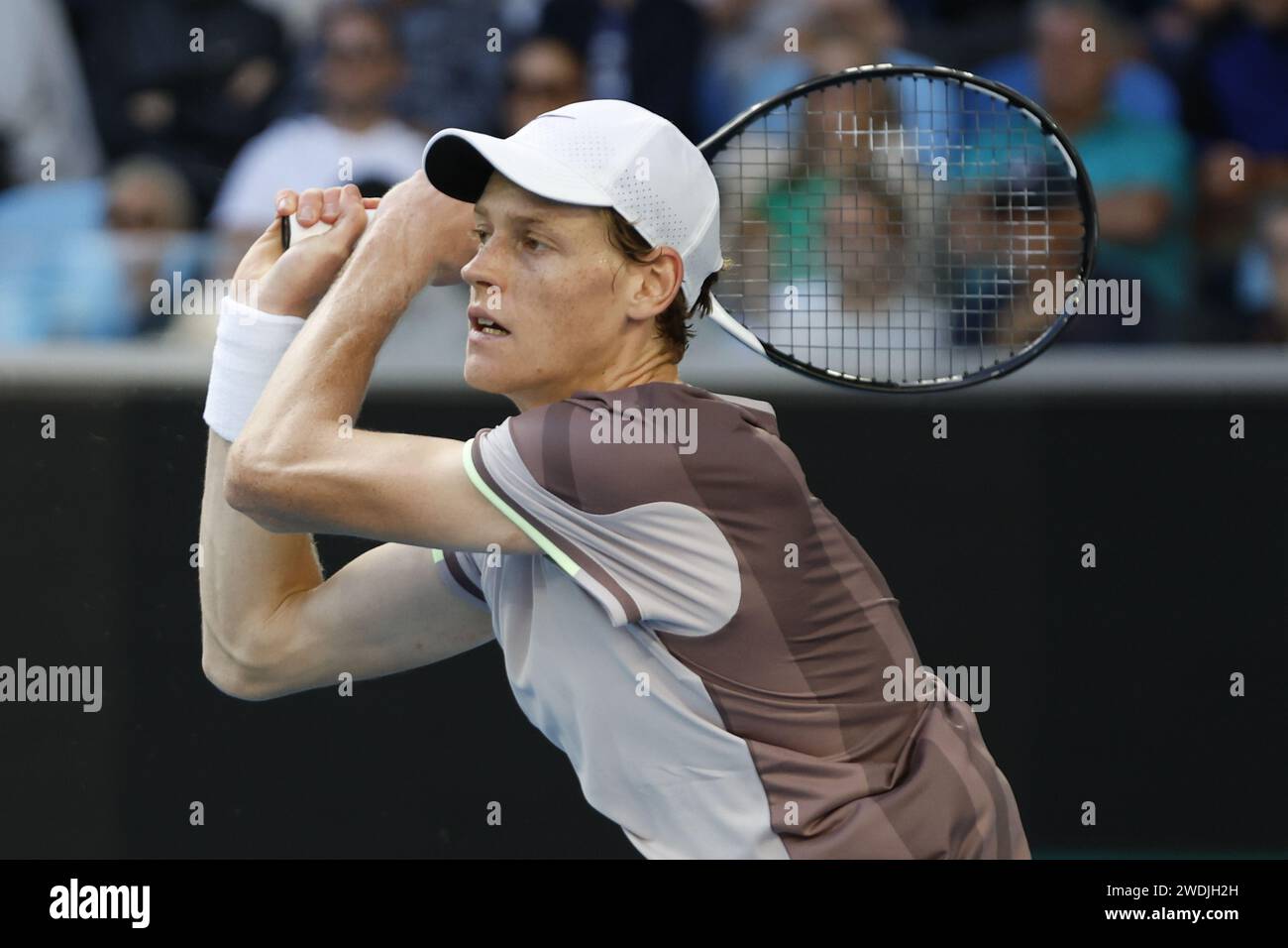 Melbourne, Australia. 21st Jan, 2024. Jannik Sinner ( ITA) during their round four singles match ...