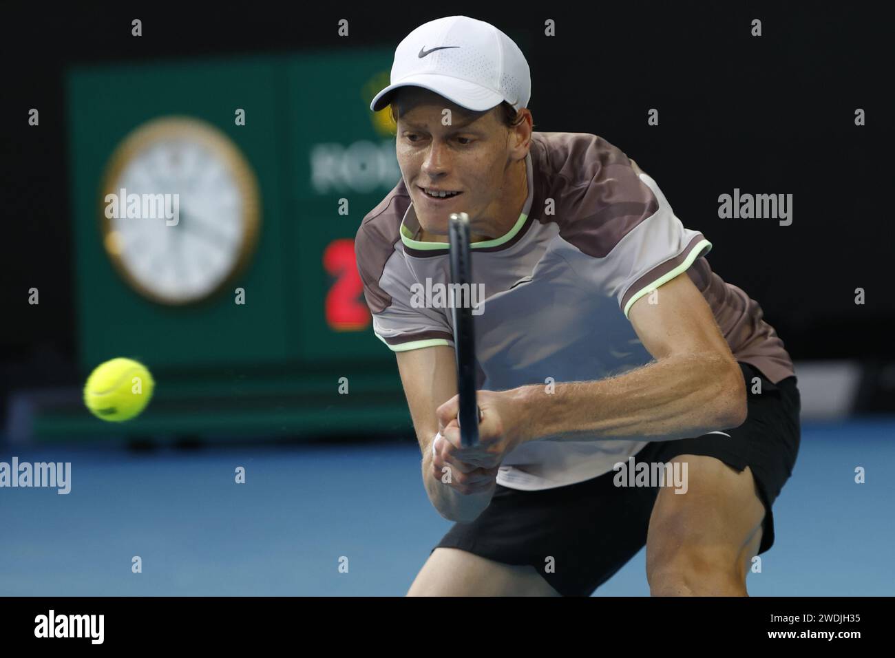 Melbourne, Australia. 21st Jan, 2024. Jannik Sinner ( ITA) during their round four singles match ...
